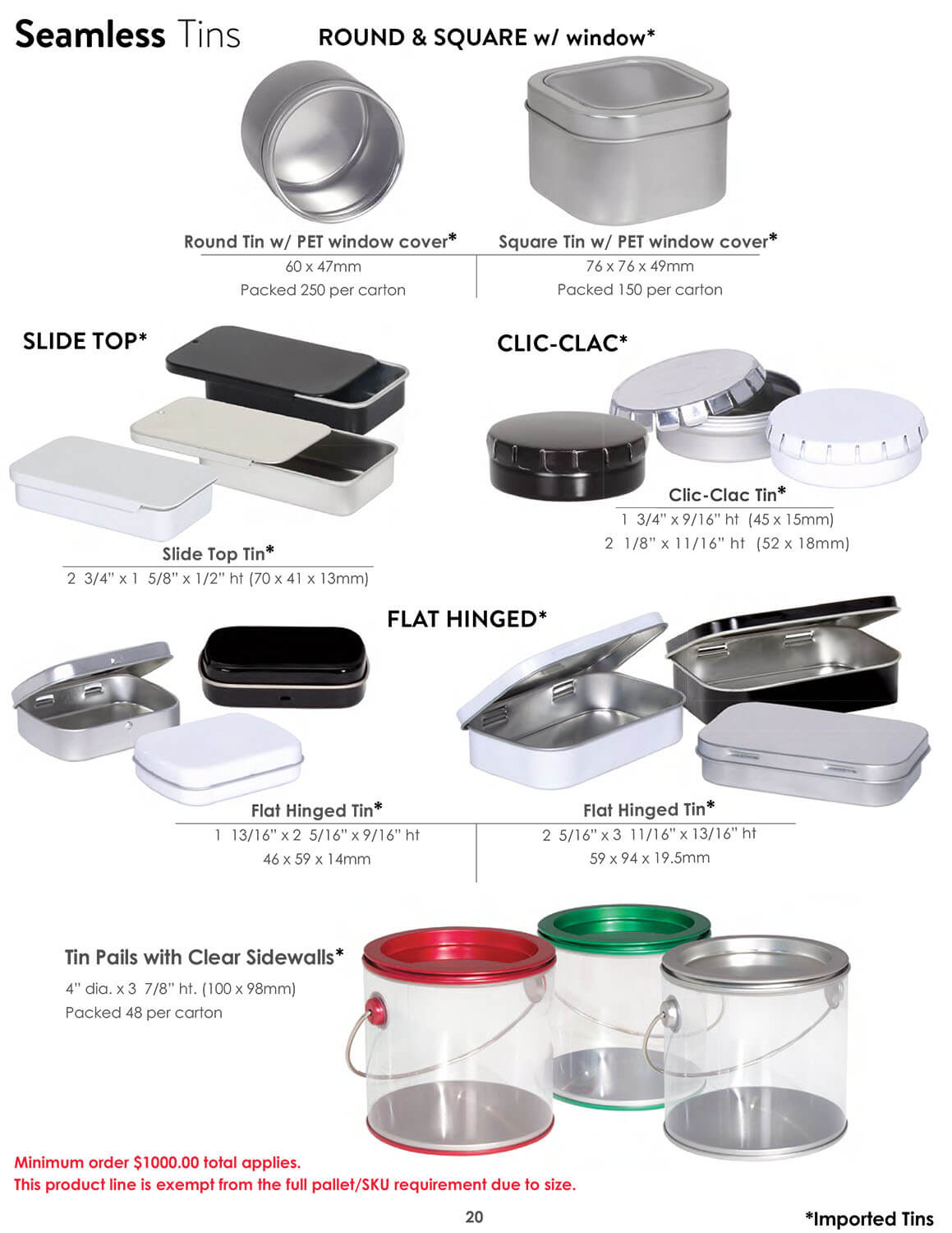 Stock Tin Program Catalog 2020