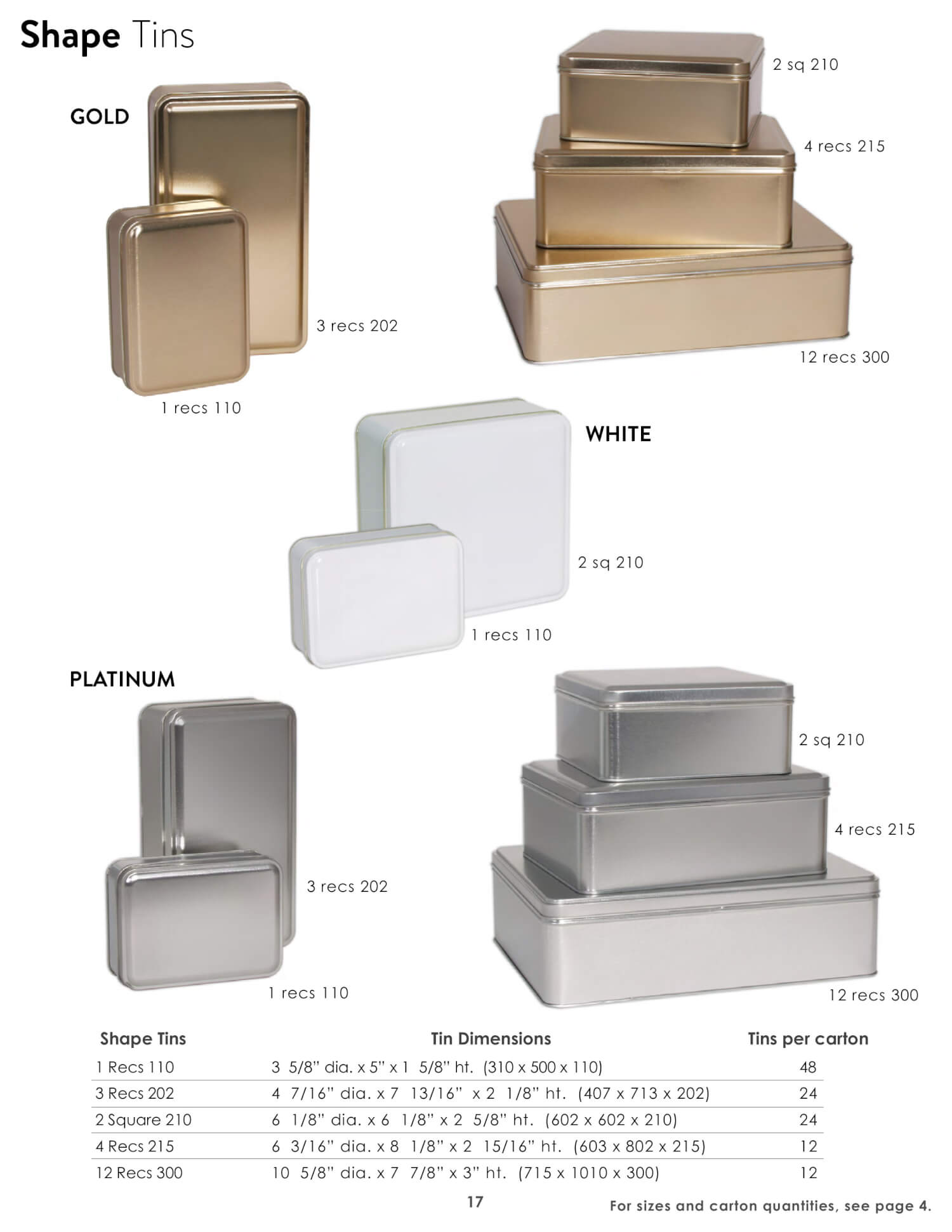 Stock Tin Program Catalog 2021