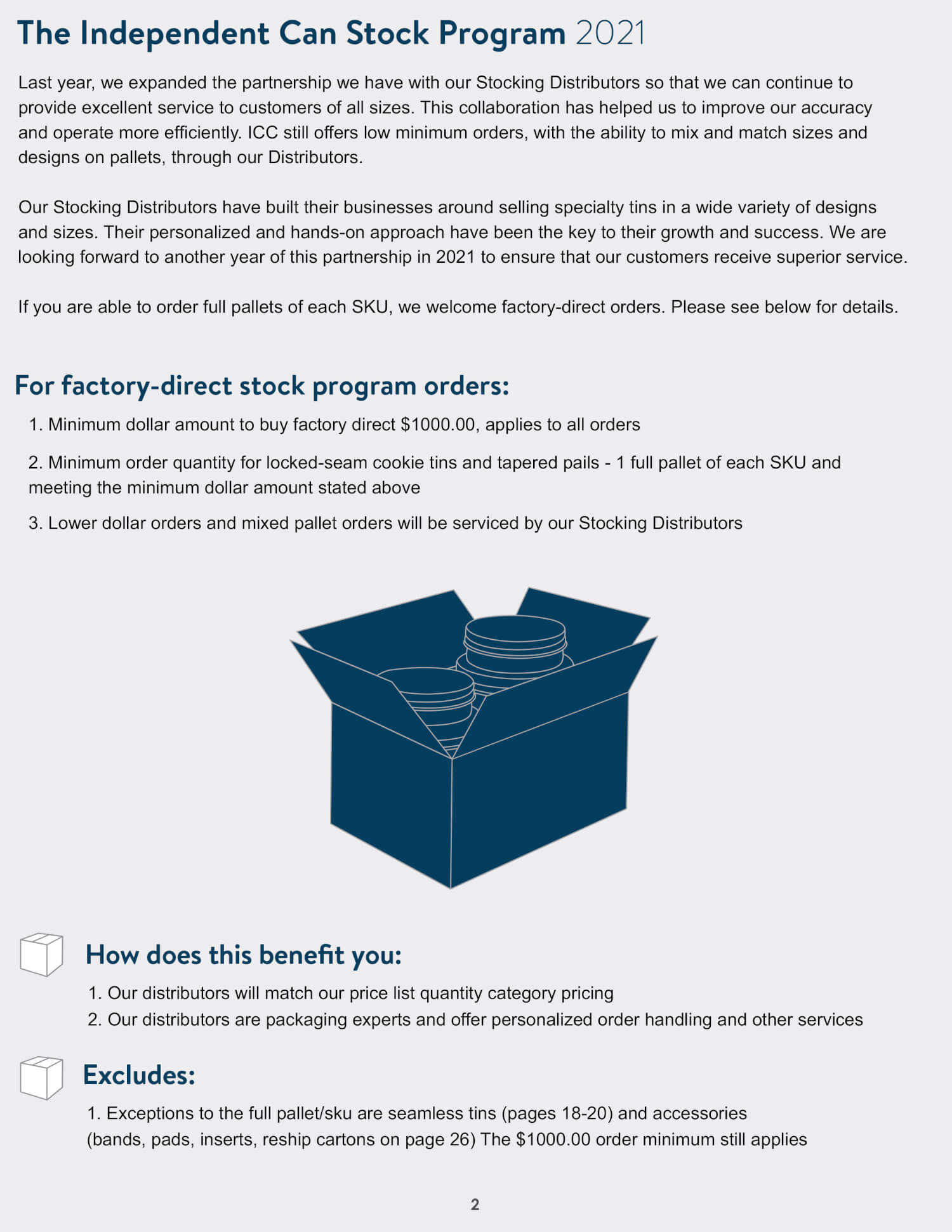 Stock Tin Program Catalog 2020
