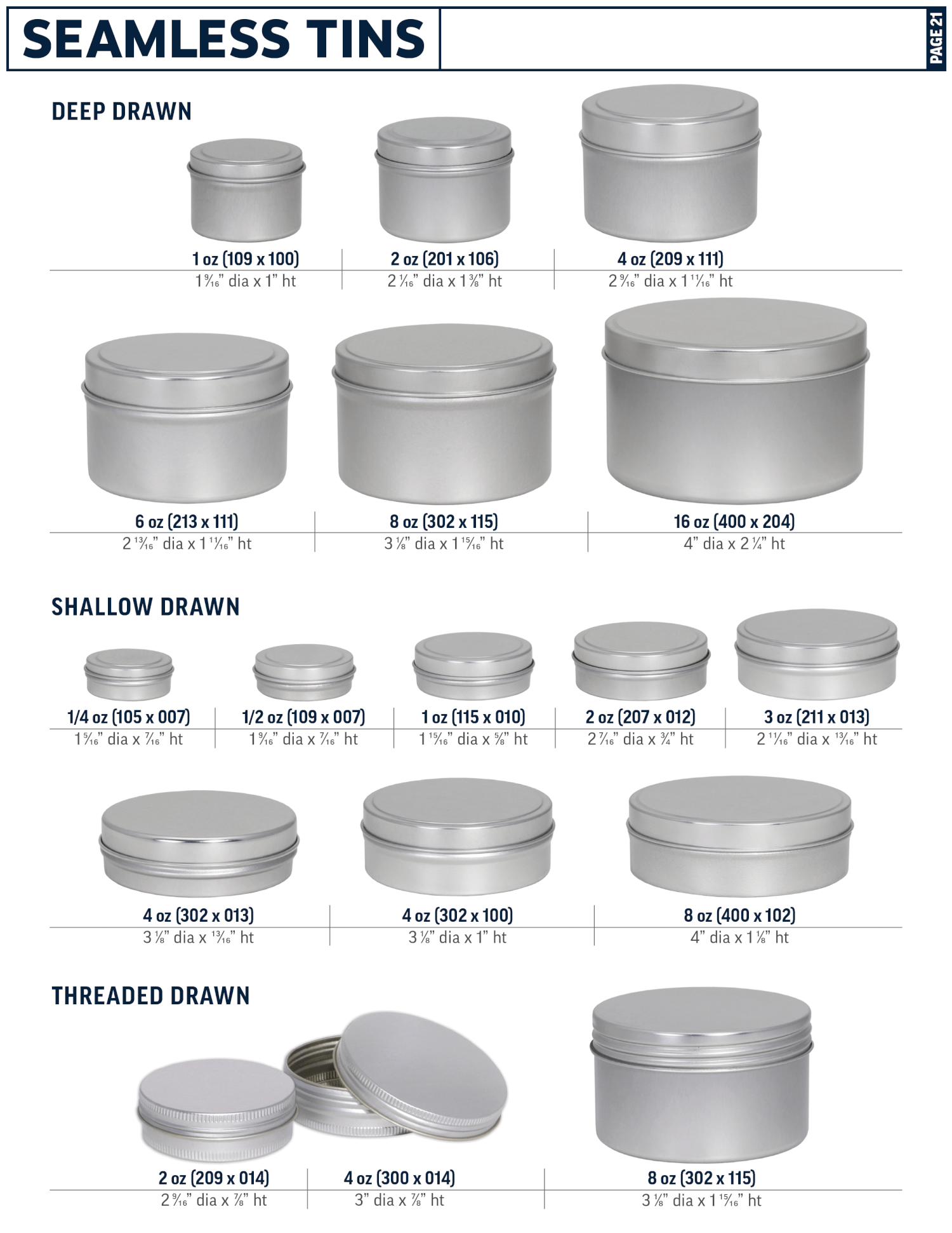 Stock Tin Program Catalog 2021